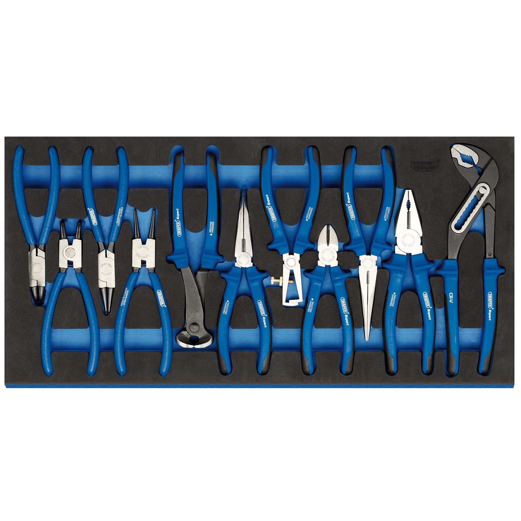 Draper Heavy Duty Plier Set in Full Drawer EVA Insert Tray (11 Piece)